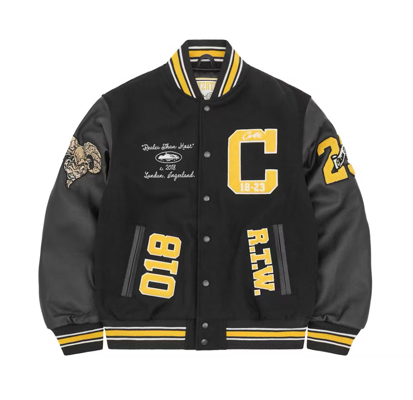 Corteiz CRTZ Goat Varsity Jacket Black – Capsule district